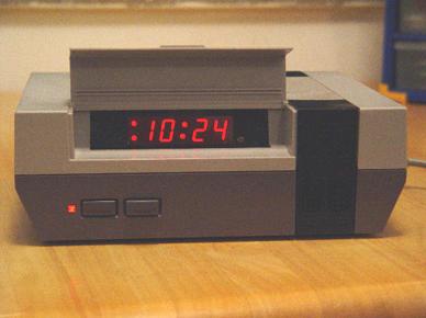 A gaming console alarm clock