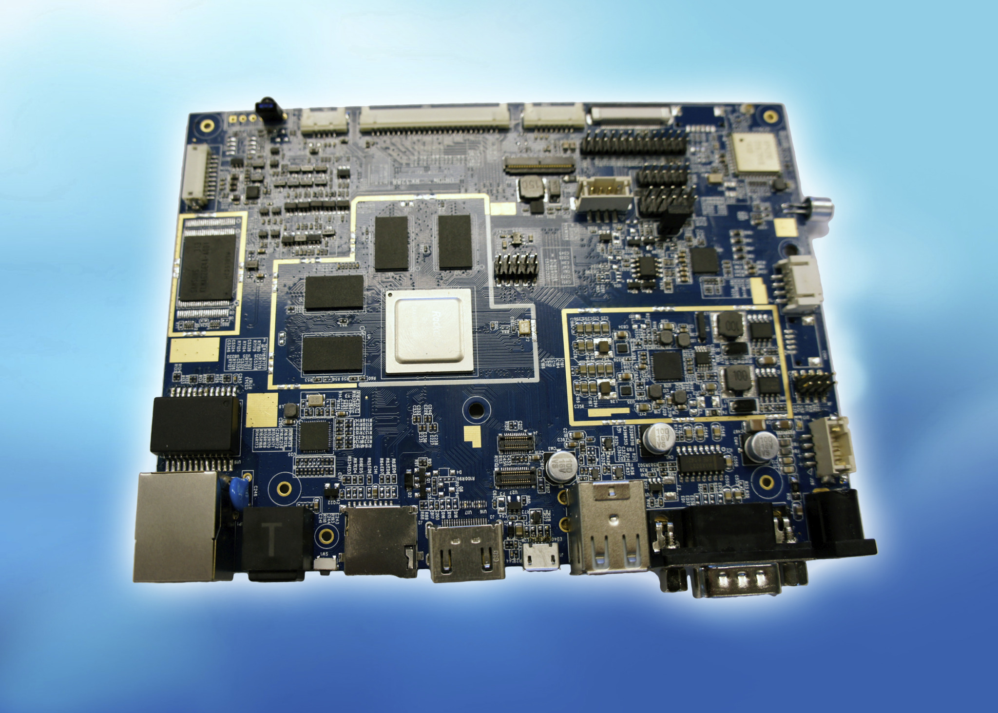 Display board has quad-core ARM processor for H.265 decode ...