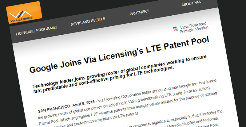 Google joins Via patent pool | Electronics Weekly