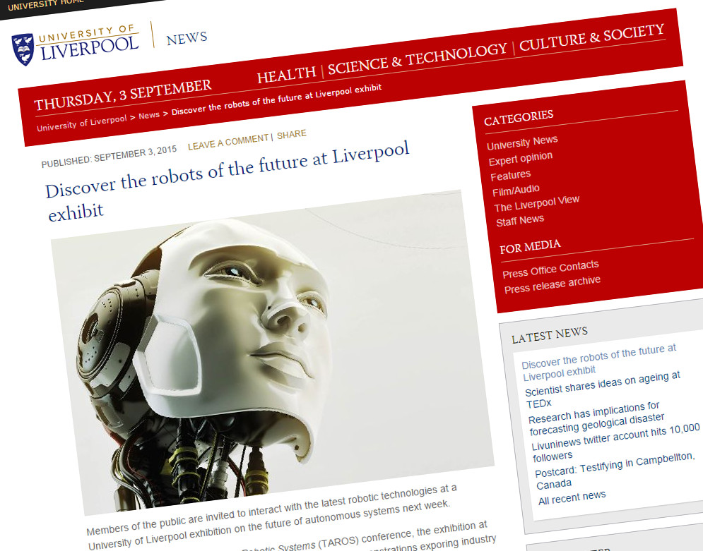 Liverpool exhibits the future of robotics | Electronics Weekly