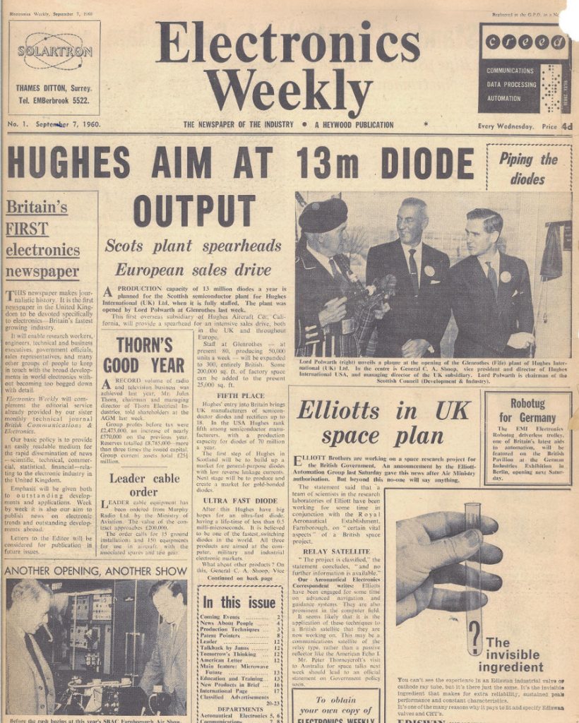 Read the first ever Electronics Weekly online: 7th September 1960 ...