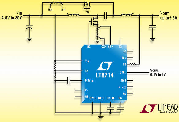Four Quadrant Dc dc Converter Shifts 5A In Any Direction four-quadrant-dc-dc-converter-shifts-5a-in-any-direction