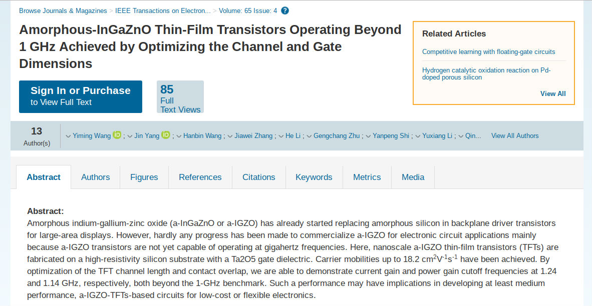 Manchester thin-film oxide transistor hits 1GHz | Electronics Weekly