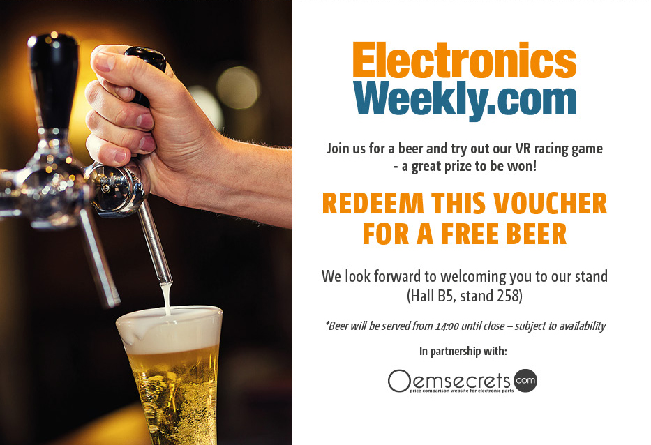 Free beer and coffee vouchers! | Electronics Weekly