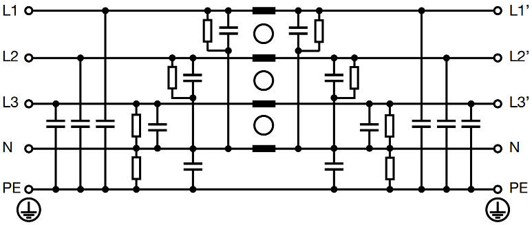 3-phase mains plus neutral filter for industrial machines | Electronics ...