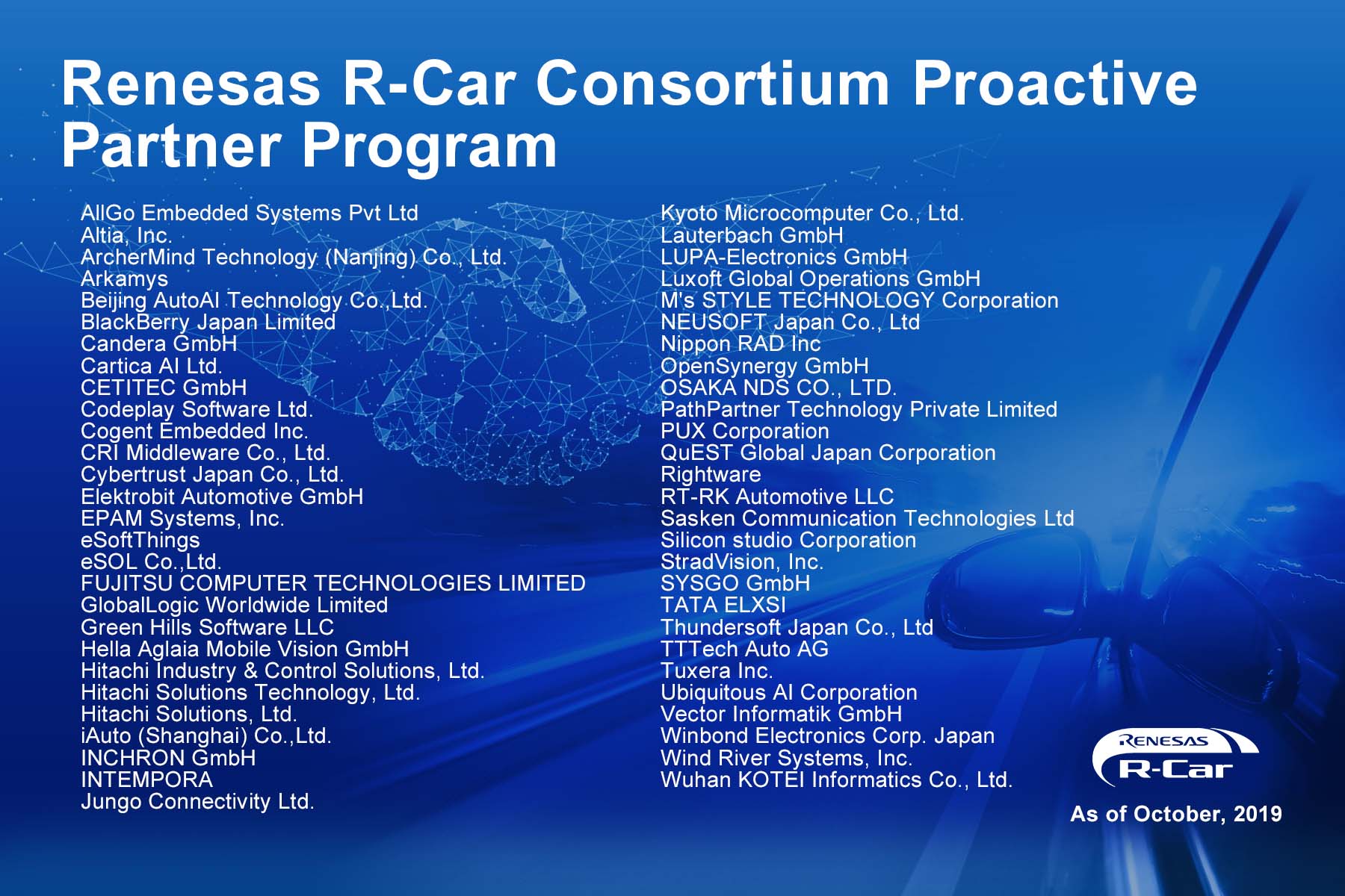Renesas adds proactivity to R-Car Consortium | Electronics Weekly