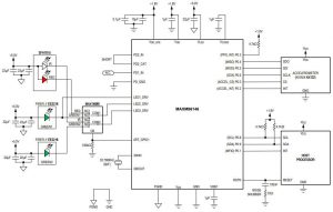 Heart rate and oxygen sensor has LEDs and algorithms, in