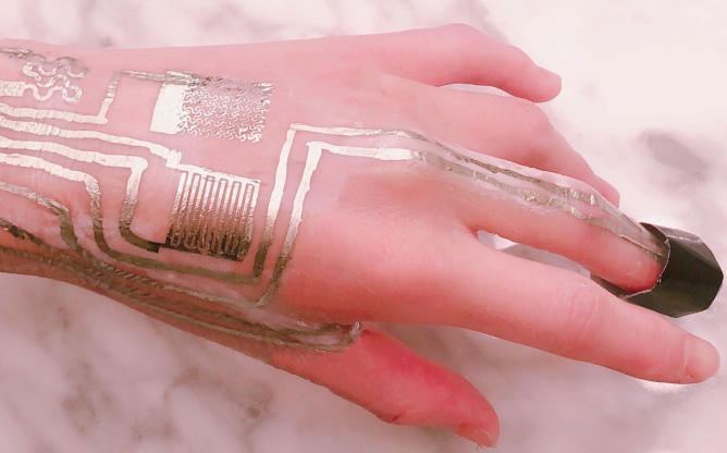 Metal conductors sintered onto skin at room temperature | Electronics ...