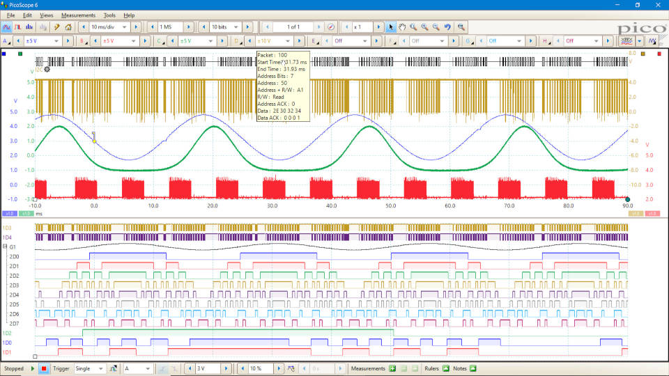 UK made: Four channel 1GHz mixed-signal PC scope with active probes ...
