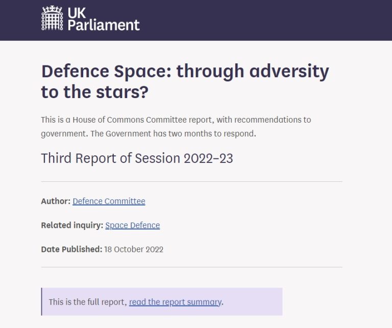 Defence Select Committee: UK is a "third-rank space power ...