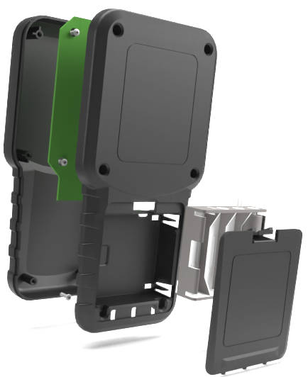 Tough hand held enclosure has space for four AA batteries | Electronics ...