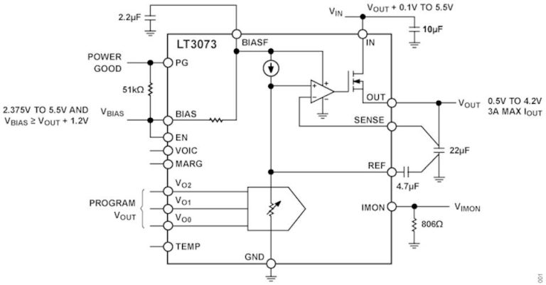 Digitally-programmable LDO drops only 45mV at 3A | Electronics Weekly