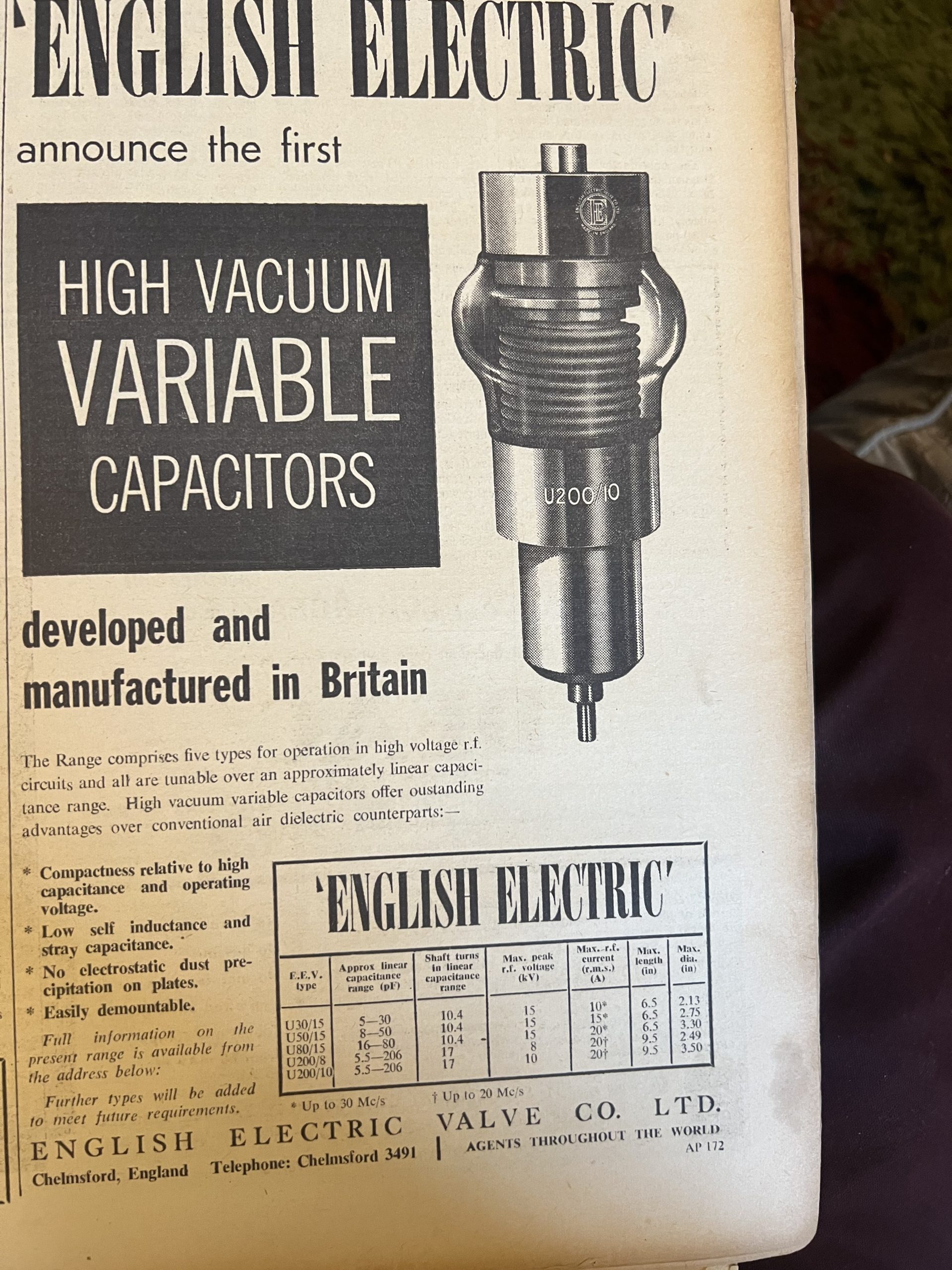 The First High Vacuum Variable Capacitors Made In Britain | Electronics Weekly