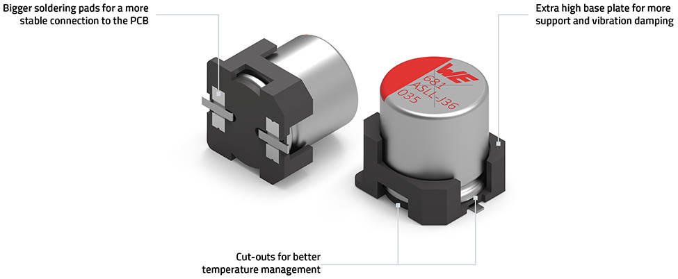 Vibration-resistant electrolytic capacitors withstand up to 30g ...