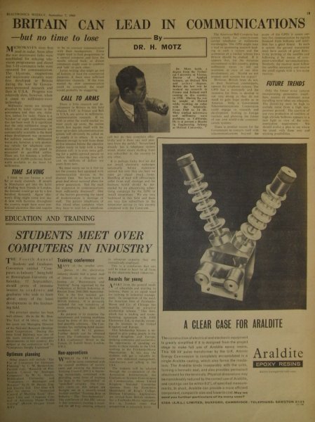 Electronics Weekly’s first issue, 7 Sep 1960 | Electronics Weekly