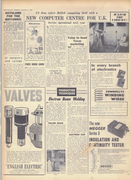 Electronics Weekly’s first issue, 7 Sep 1960 | Electronics Weekly